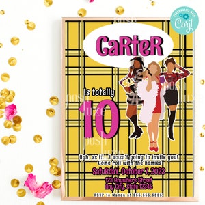 Clueless Birthday Invitation, 90s Theme Party (digital Download) - Etsy