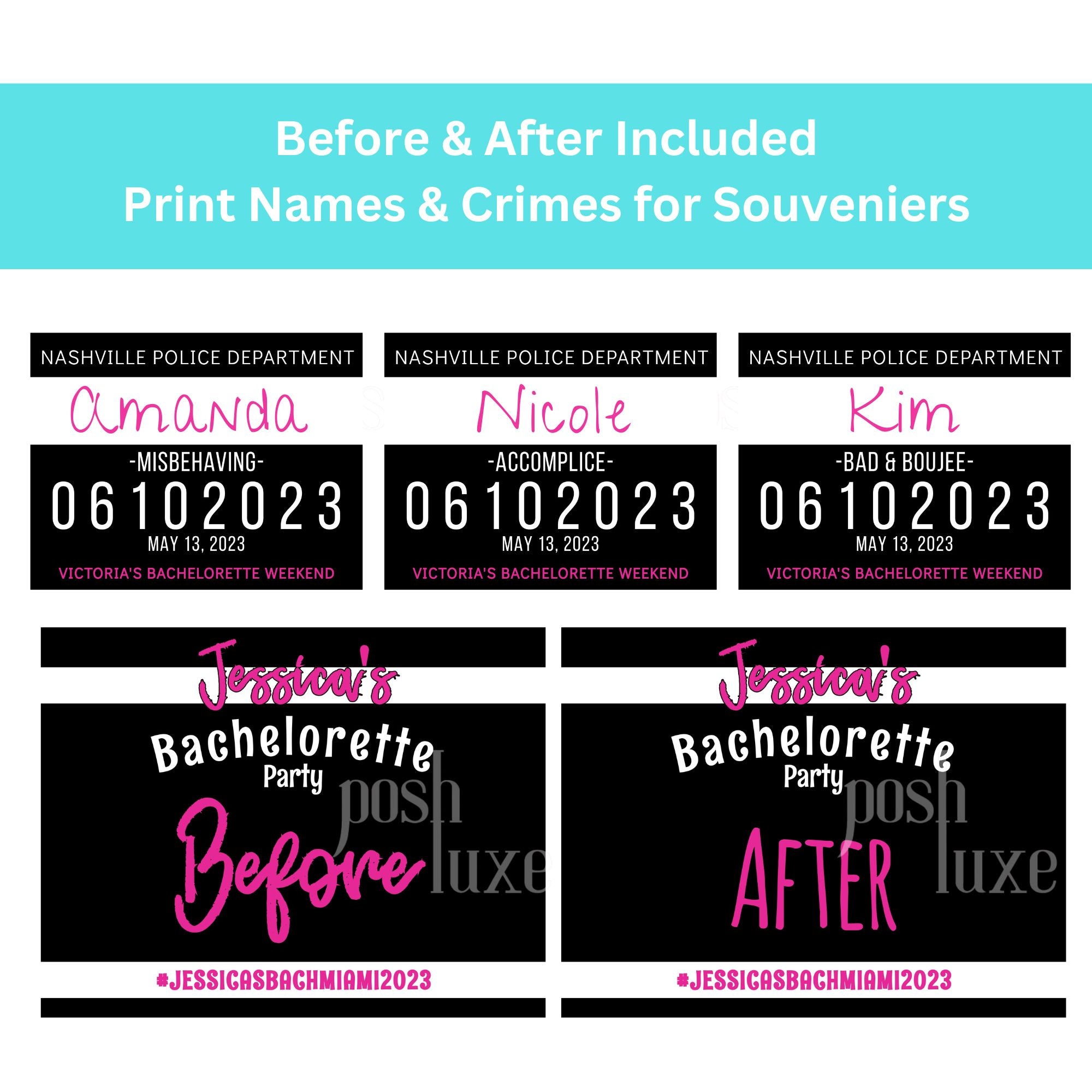 CRIME Signs Mugshot Card Editable Printable Inmate Photo Booth Prop for ...