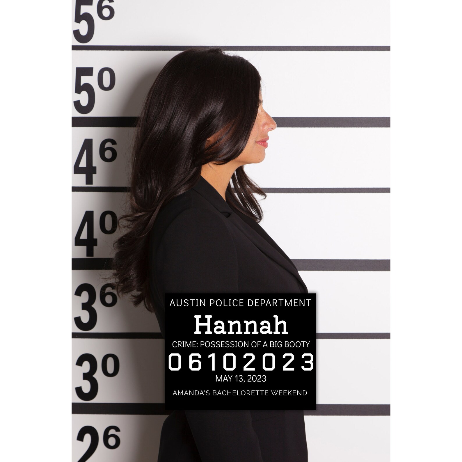 MUGSHOT Jail Signs Editable Printable Inmate Crime Card Photo Booth Prop for Bachelorette and ...