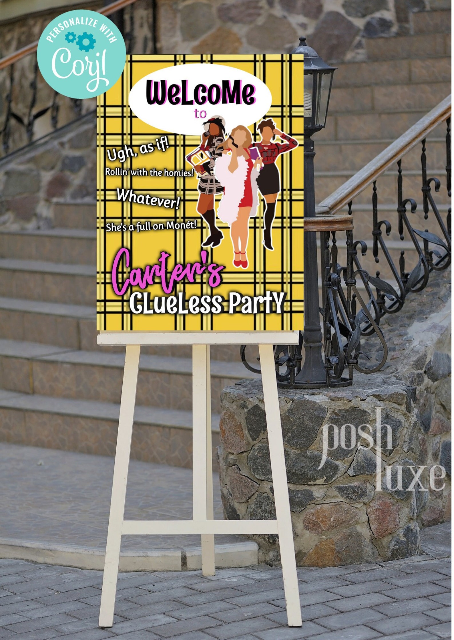 Clueless Birthday Welcome Sign, 90s Party Decor (editable, Instant ...