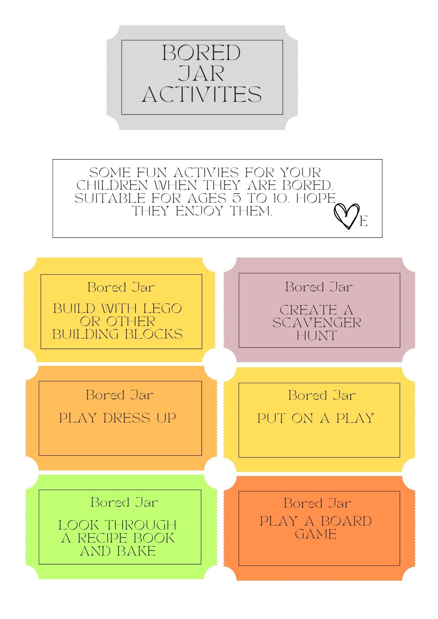 30 Bored Jar Cards, Creative Activities to Keep Kids Entertained at ...