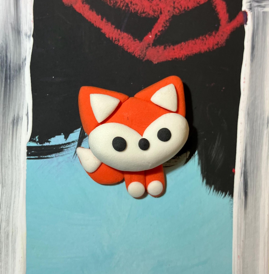 Orange Foxy. Handmade With Air Dry Clay. Orange Fox, Small, Cute ...