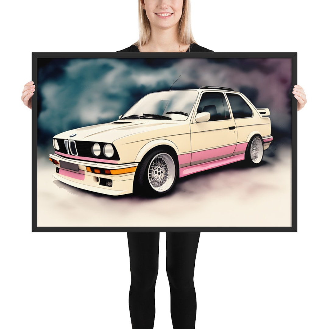 Acrylic Style E30 M3 Framed Poster, Home Decor, Art, BMW Art Poster ...