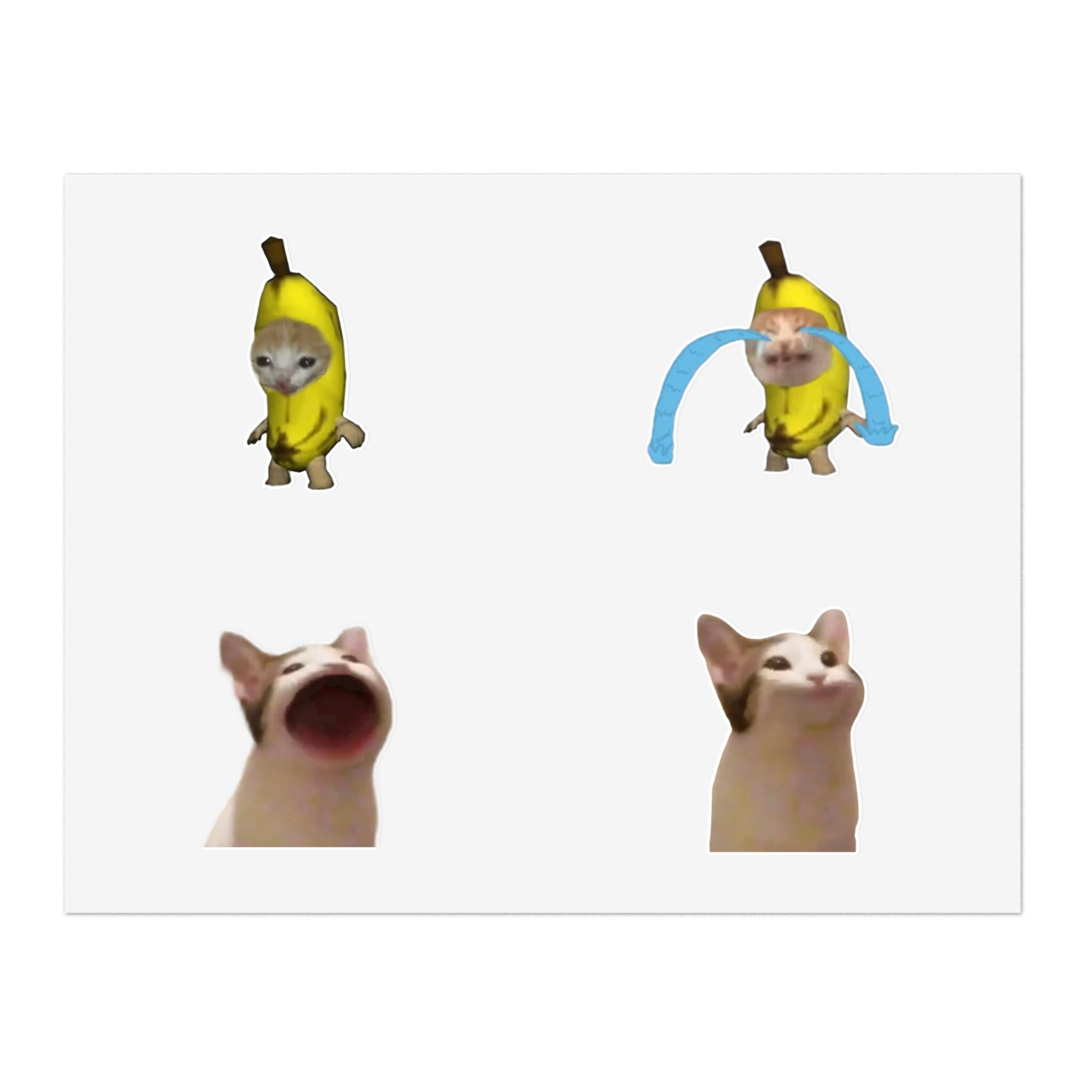 Tiktok Cat Meme Stickers Banana Cat, Crying Banana Cat, Pop Cat tiktok ...