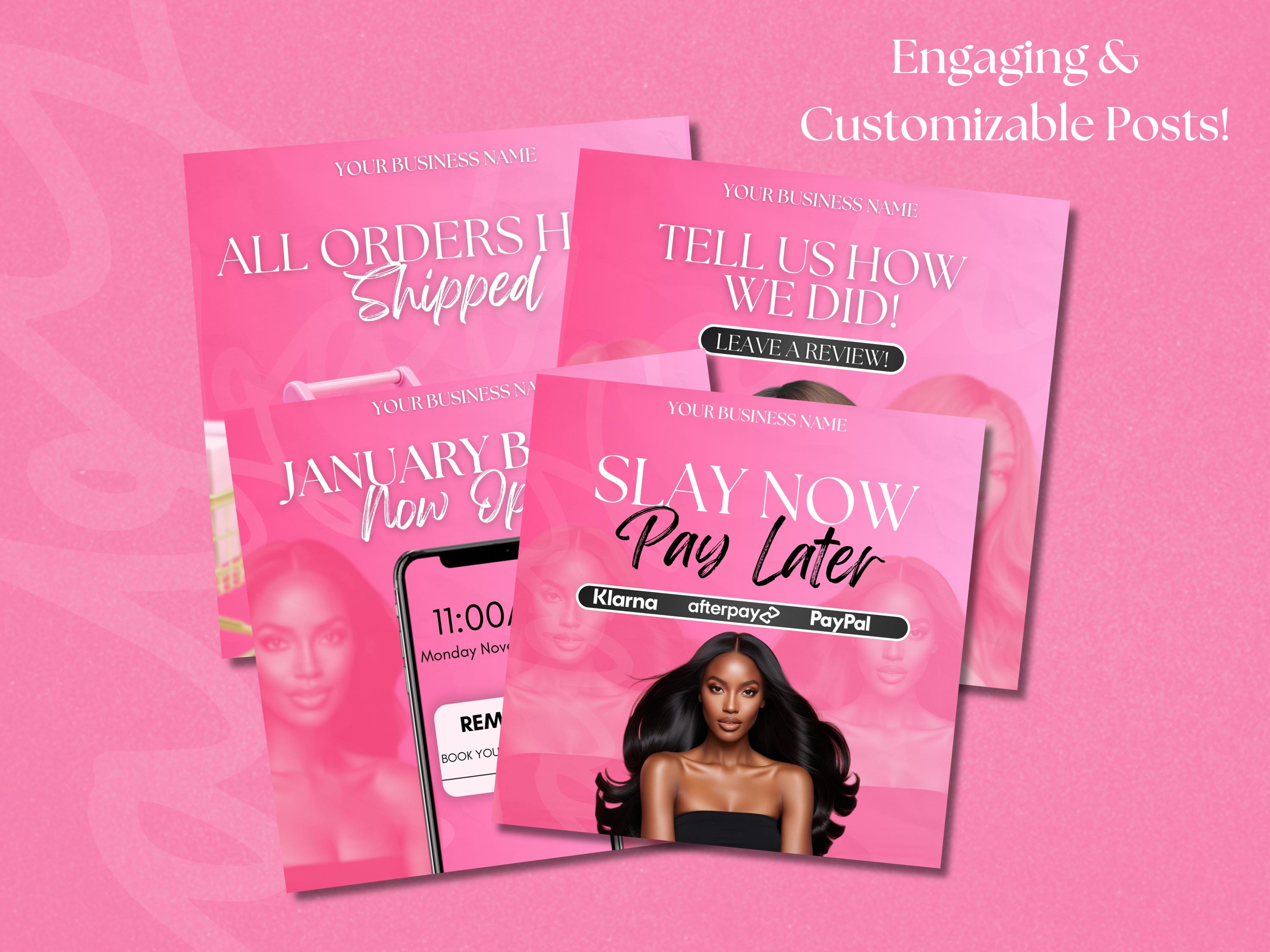 Pink DIY Insta Flyers, Editable in Canva, Lash Tech Flyers, Social ...