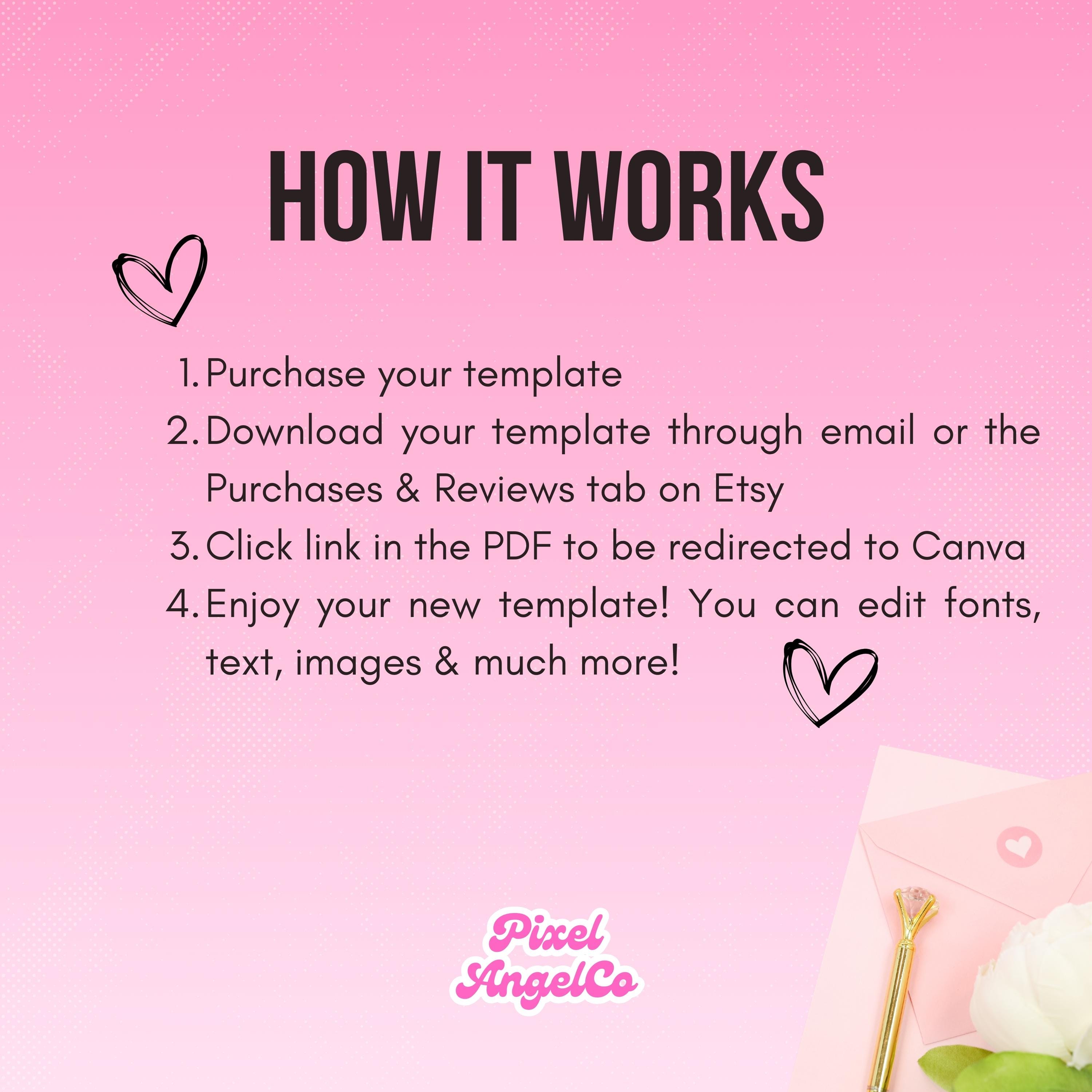 Editable Cute Pink Logo Template Made in Canva/girly Logo/heart ...