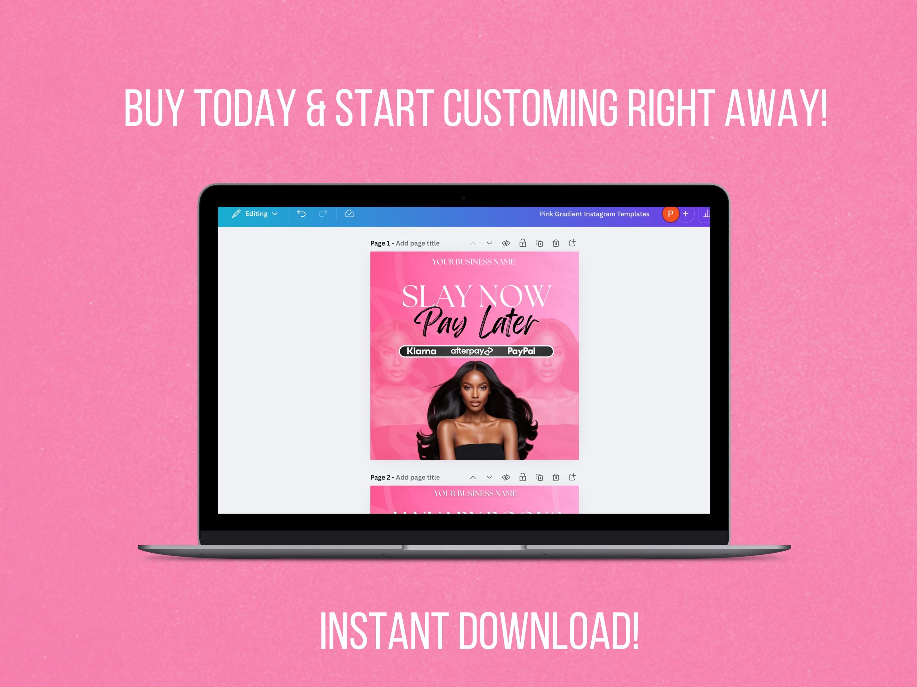 Pink DIY Insta Flyers, Editable in Canva, Lash Tech Flyers, Social ...