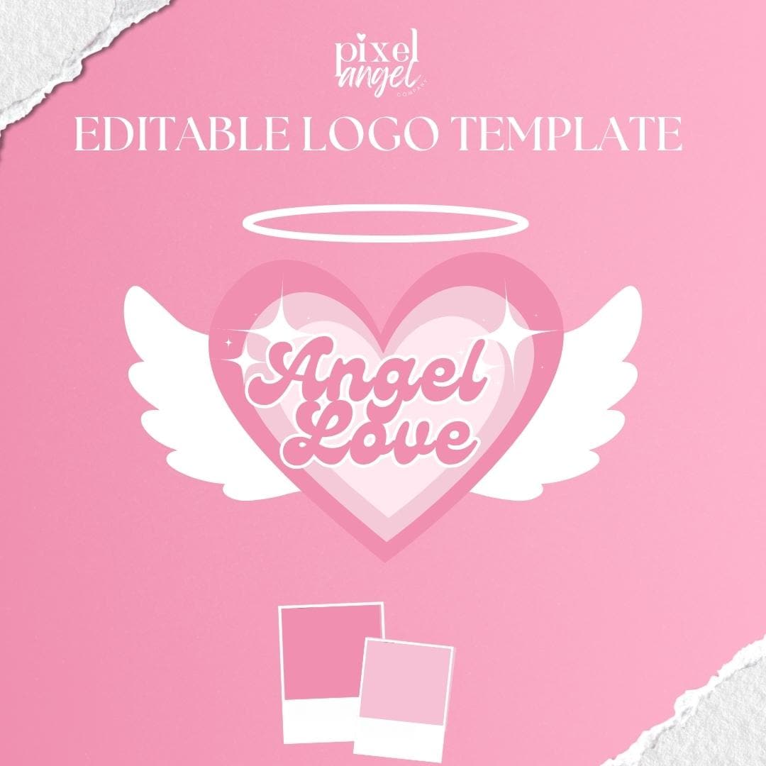 Editable Cute Pink Logo Template Made in Canva/girly Logo/heart ...
