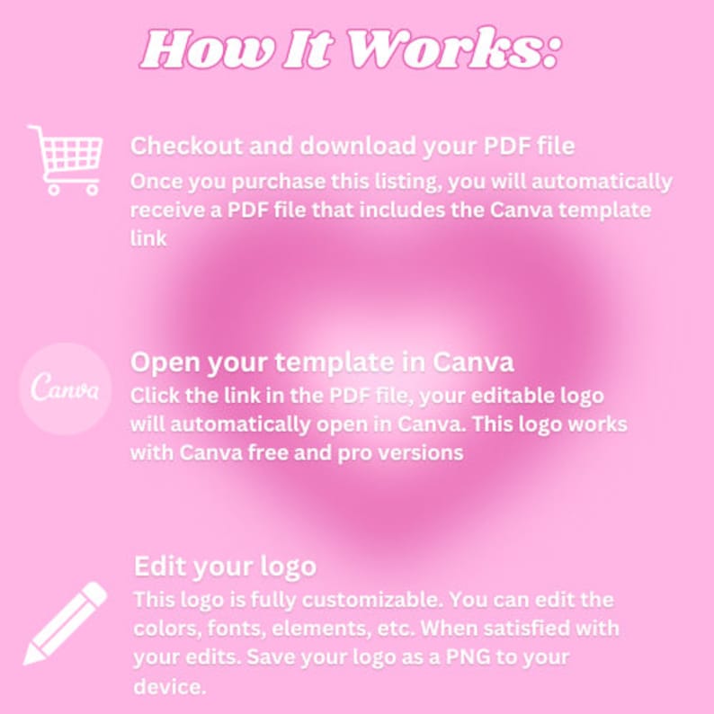 Editable Pink DIY Canva Logo Template/aesthetic Logo/small Business and ...