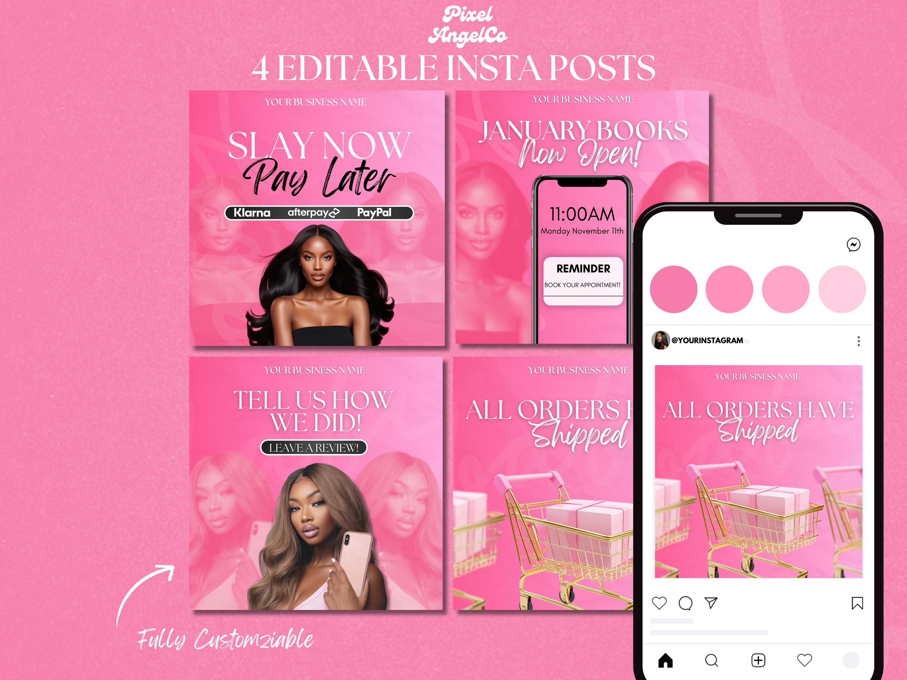 Pink DIY Insta Flyers, Editable in Canva, Lash Tech Flyers, Social ...