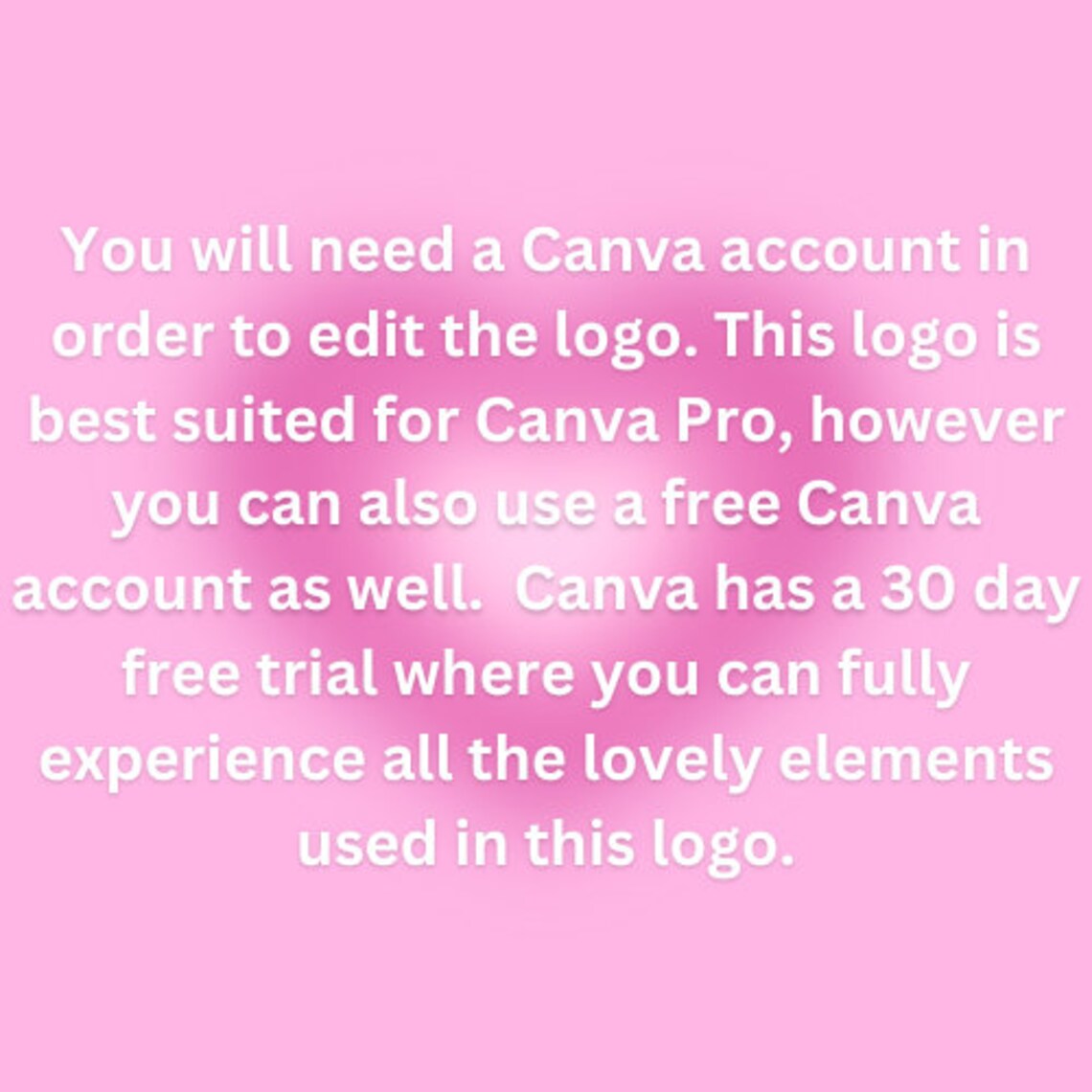 Editable Cute Pink Logo Template Made in Canva/girly Logo/heart ...