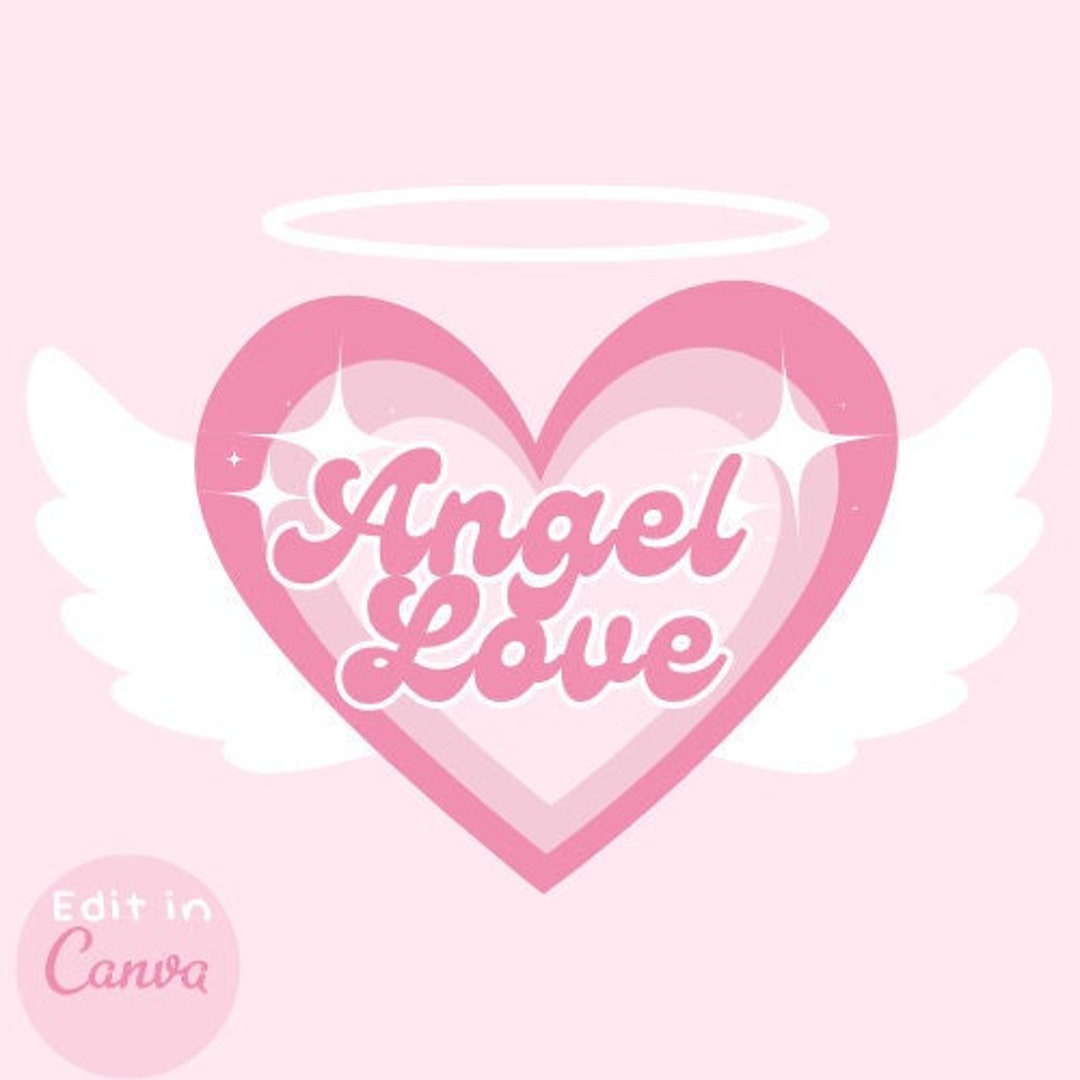 Editable Cute Pink Logo Template Made in Canva/girly Logo/heart ...