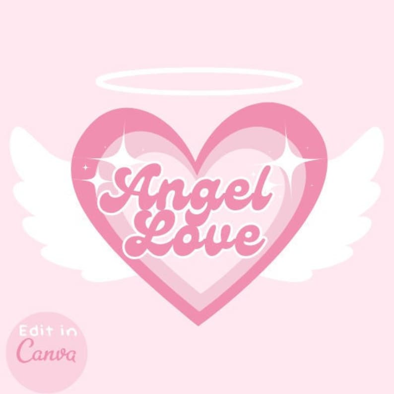 Editable Cute Pink Logo Template Made in Canva/girly Logo/heart ...