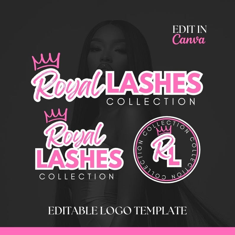DIY Pink Lashes Logo, Edit in Canva, Logo Template, Beauty Logo, MUA ...