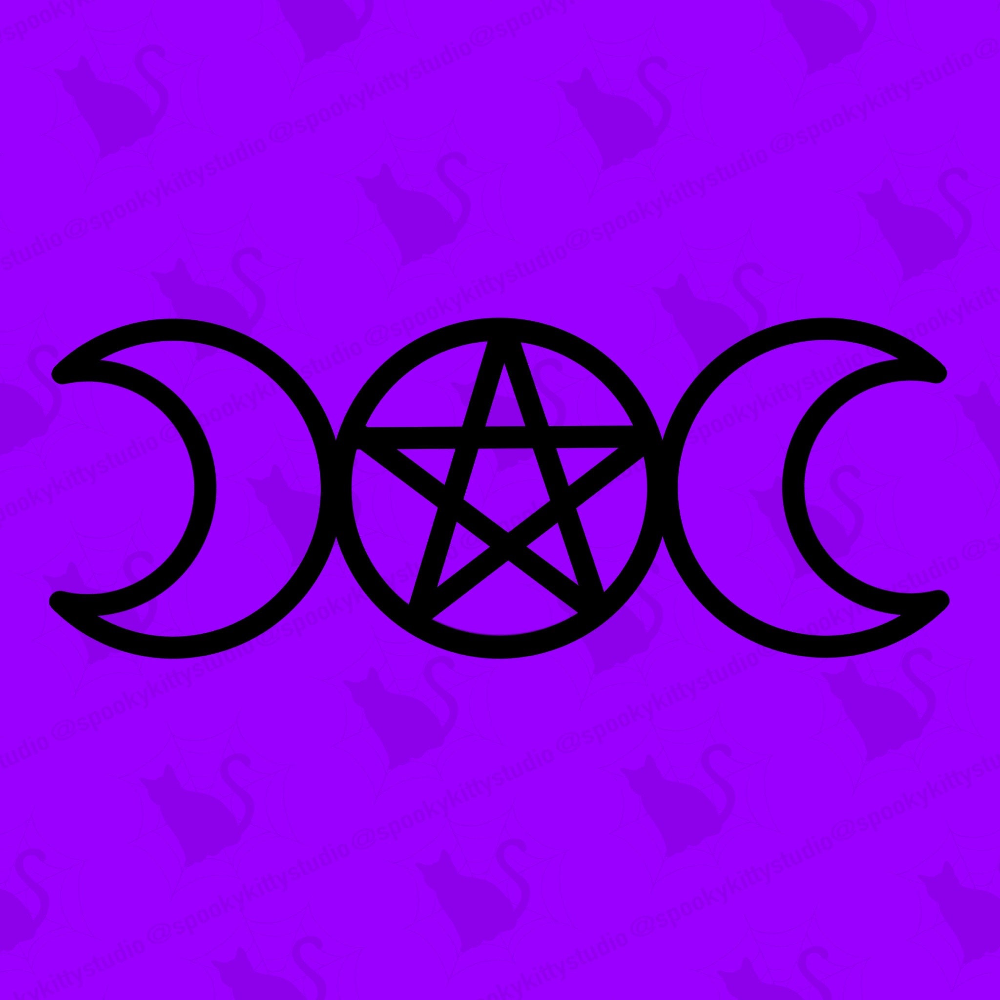 Triple Moon Pentacle SVG: Feminine Symbol of Maiden Mother & - Etsy