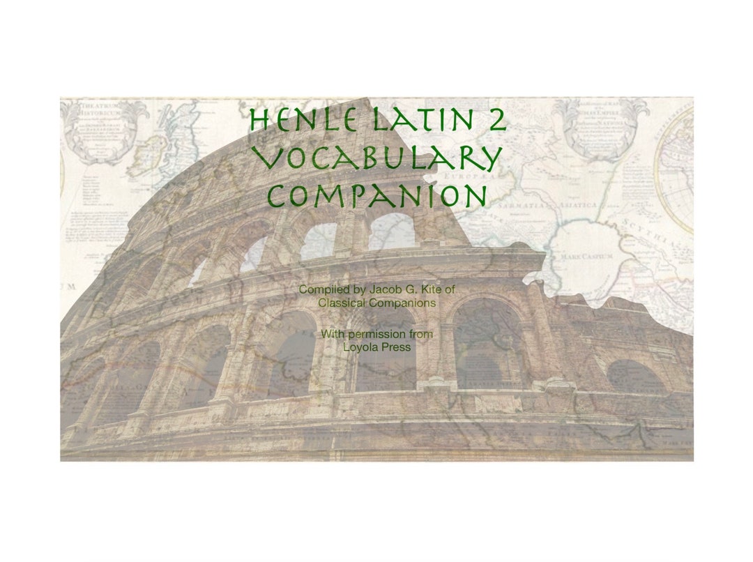 Henle Latin 2 Vocabulary Companion updated Edition - Etsy