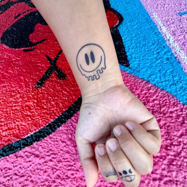 Smiley Face Temporary Tattoo - Etsy