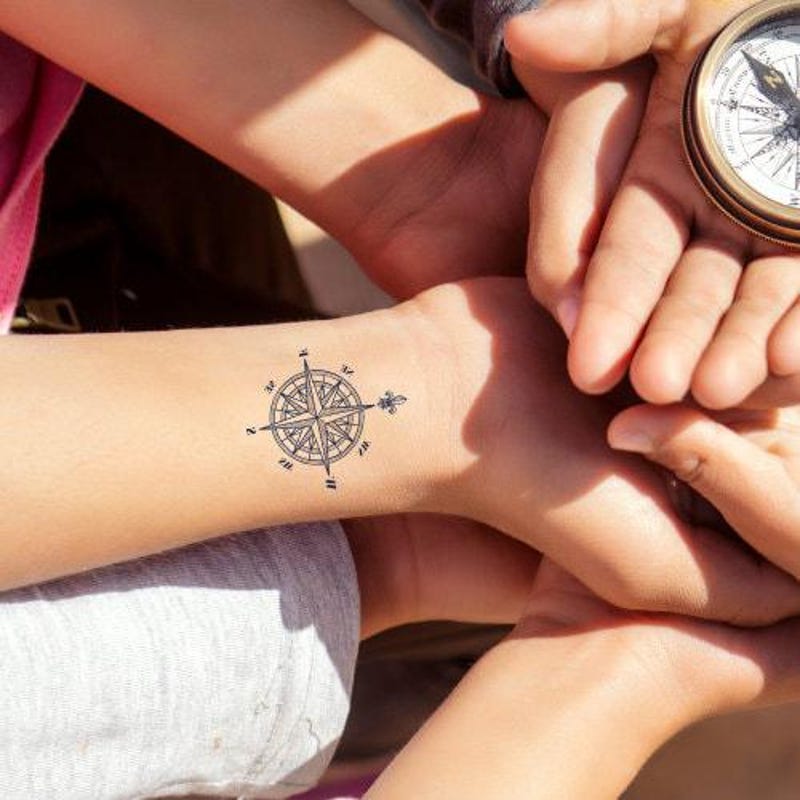 Temporary Compass Tattoo - Etsy