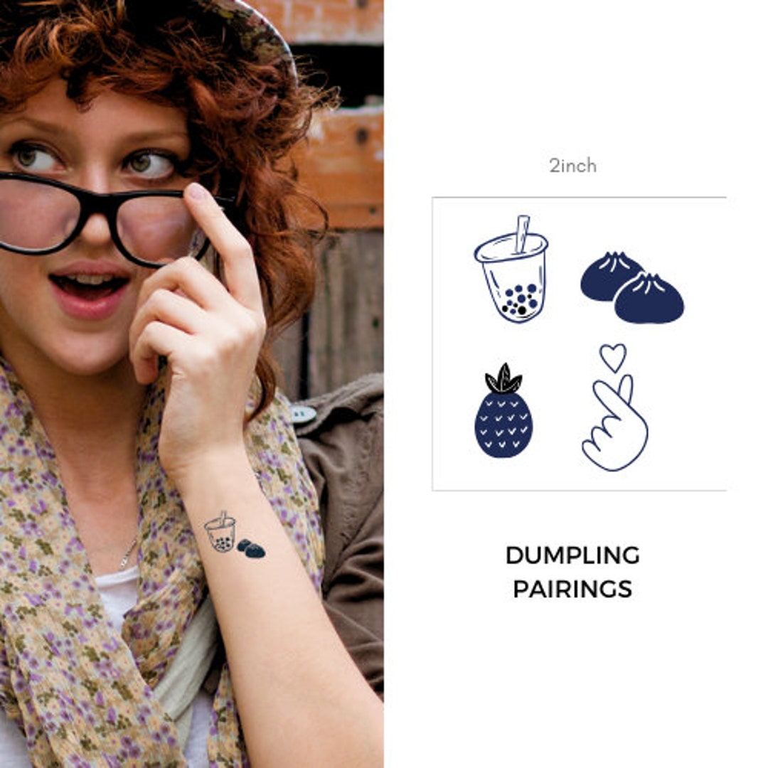 Boba Tattoo Bao Dumpling Tattoo Pinapple Tattoo Korean Heart - Etsy