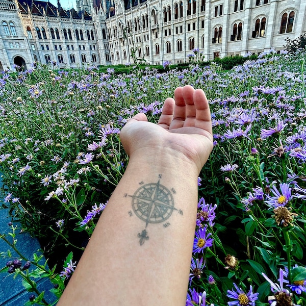 Temporary Compass Tattoo - Etsy