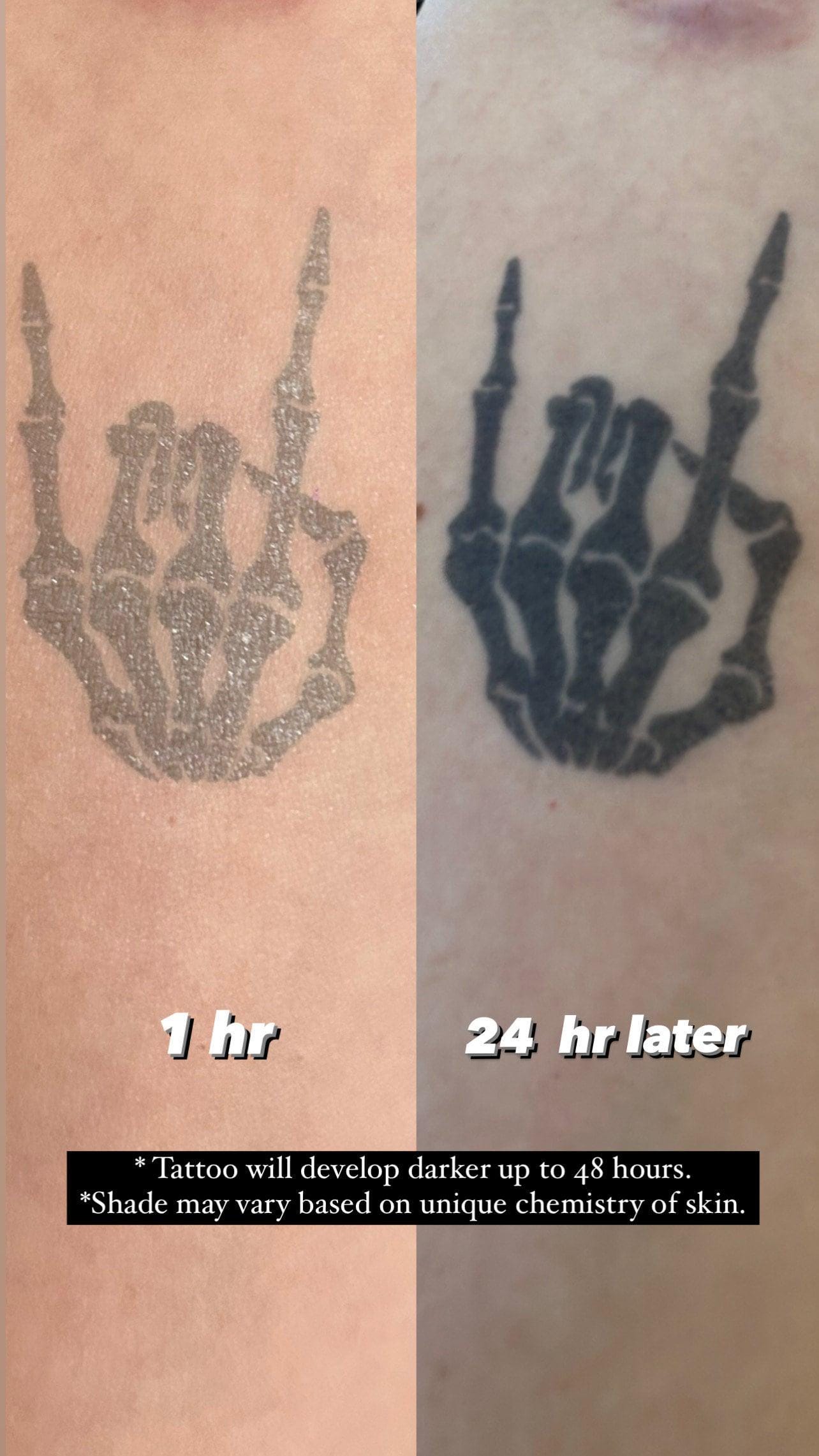 Skeleton Hand Tattoo Temporary Tattoo Vegan Tattoo Semi Permanent ...