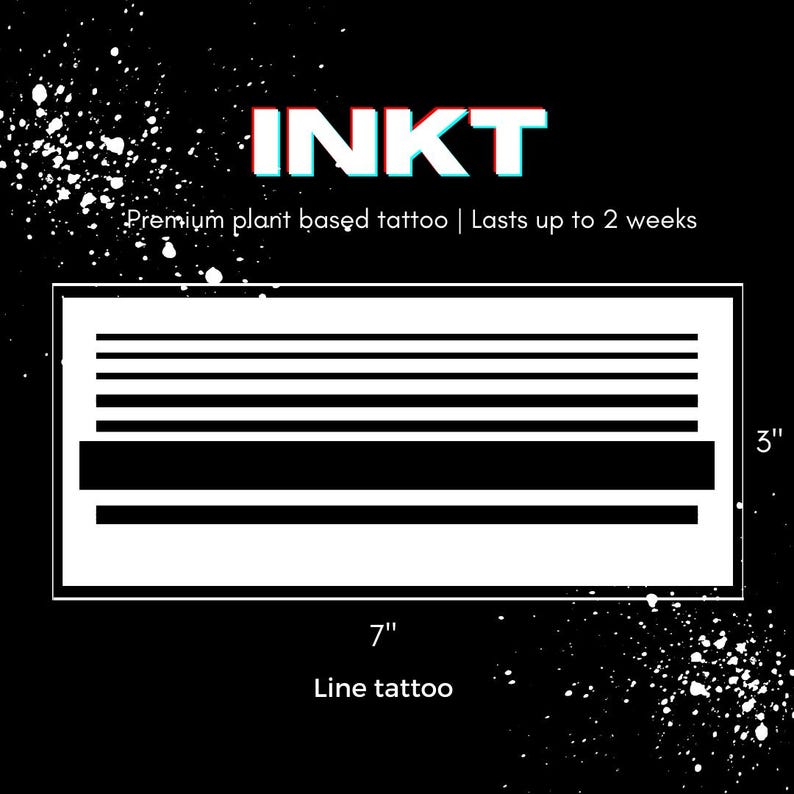 Long Line Tattoo | 2 Week Semi Permanent Vegan Temporary Tattoo ...