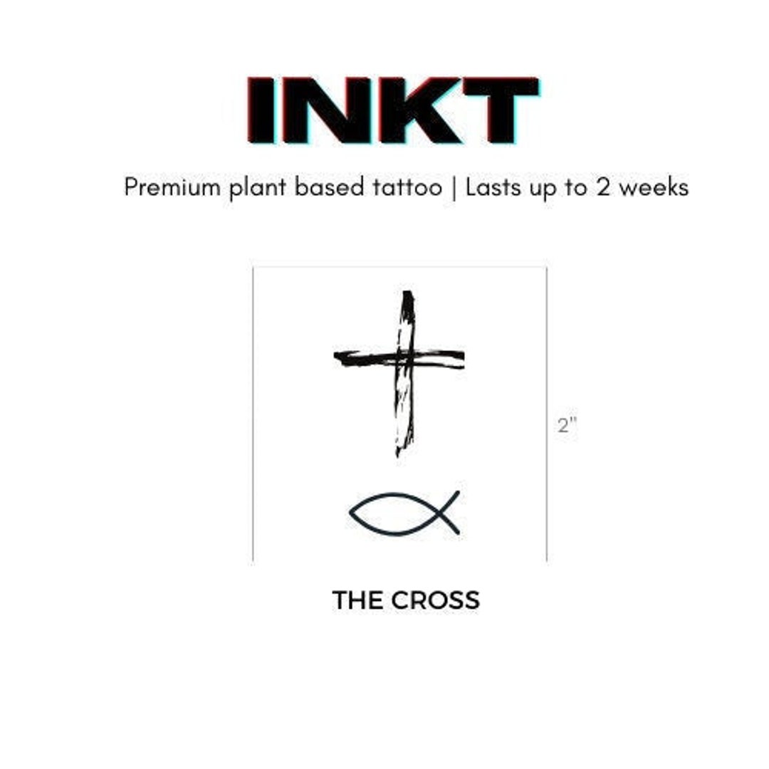 Cross Tattoo Jesus Fish Tattoo Semi Permanent Tattoo Temporary Tattoo ...
