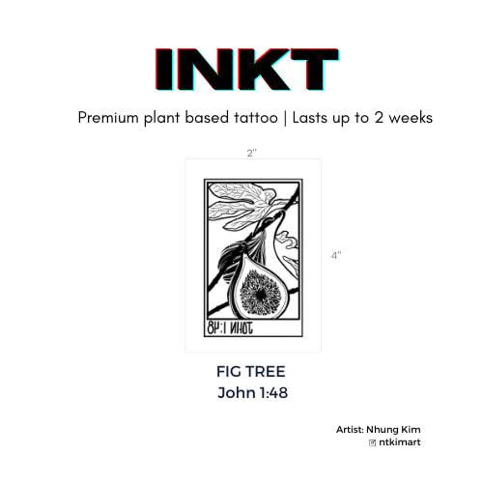 Fig Tree Tattoo 2 Week Vegan Tattoo Semi Permanent Tattoo Biblical ...
