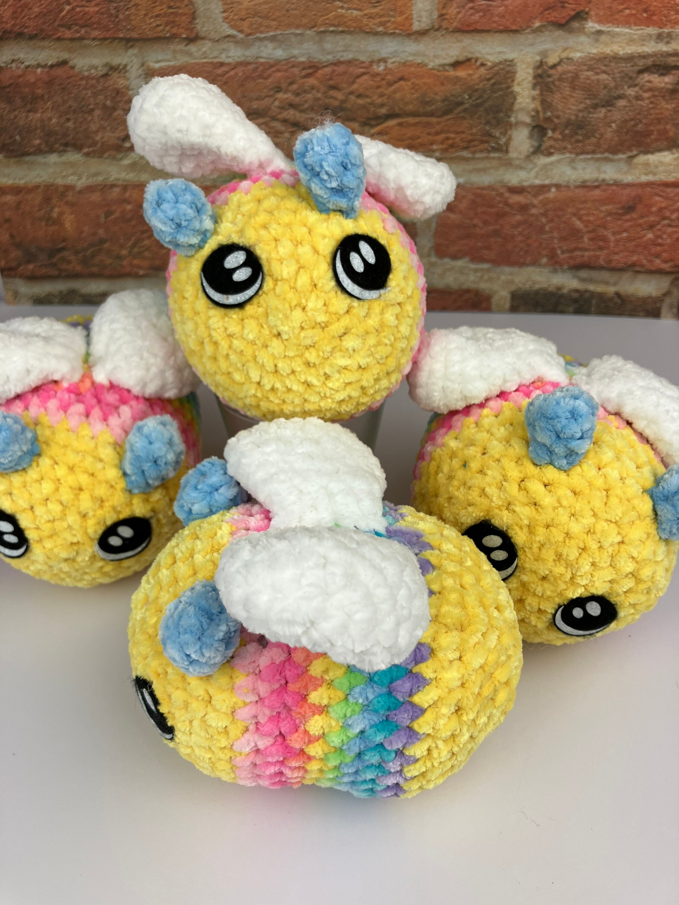 Pride Bumble Bee Toy/lgbtq+ Honeybee Plushie/ Pride Flag Crochet Bee ...