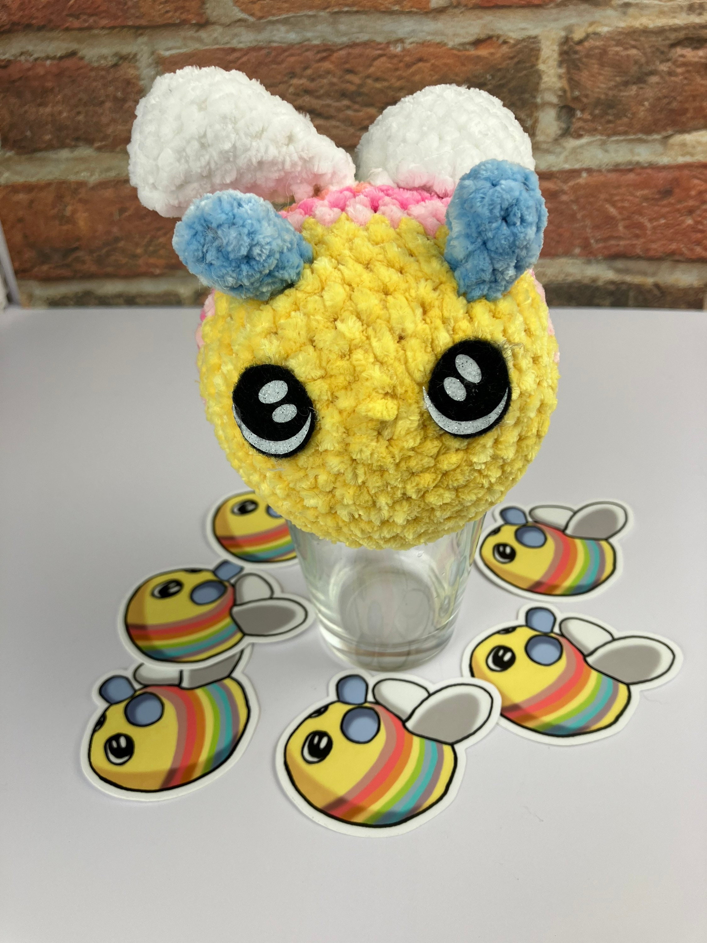 Pride Bumble Bee Toy/lgbtq+ Honeybee Plushie/ Pride Flag Crochet Bee ...