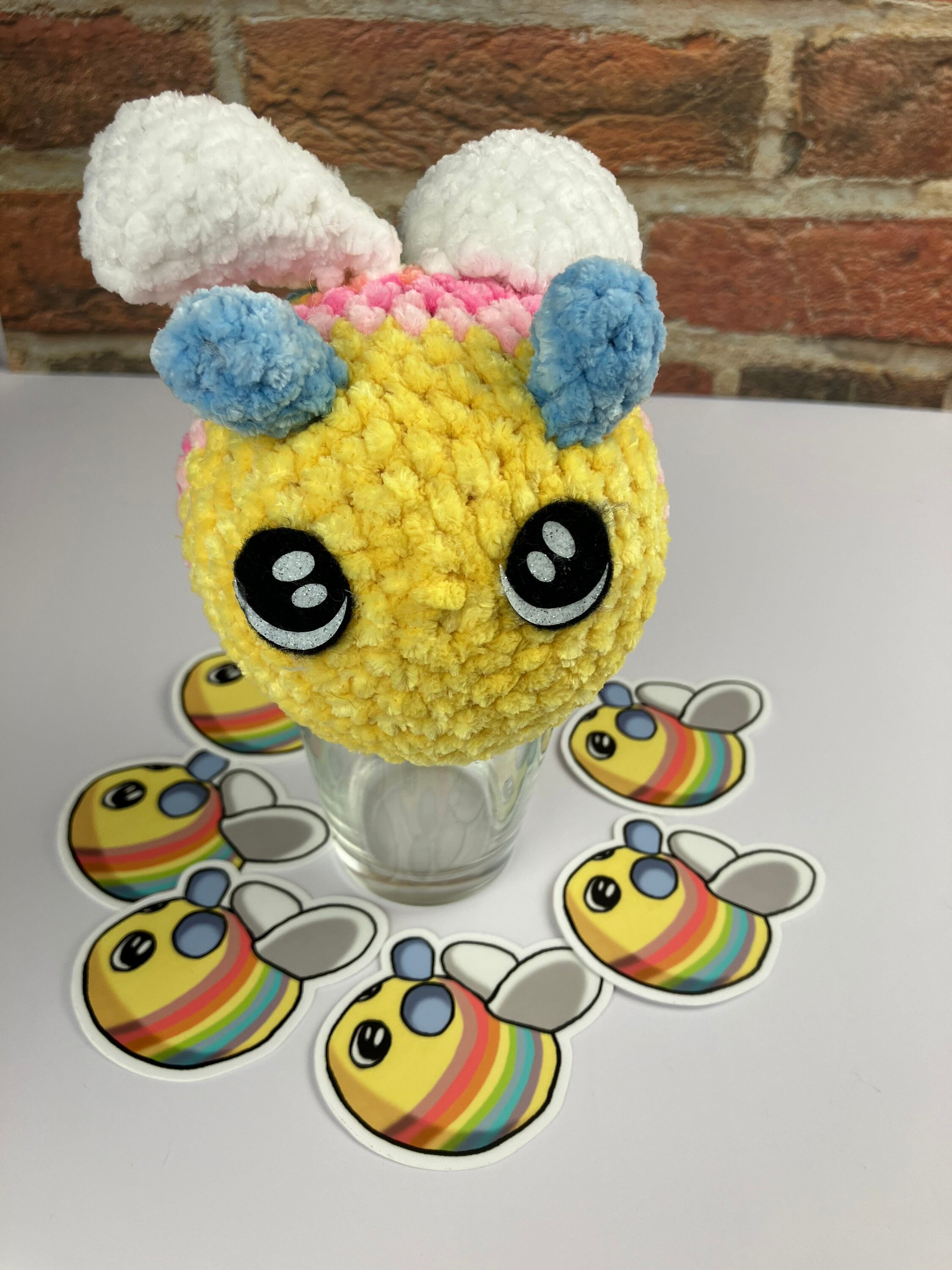 Pride Bumble Bee Toy/lgbtq+ Honeybee Plushie/ Pride Flag Crochet Bee ...