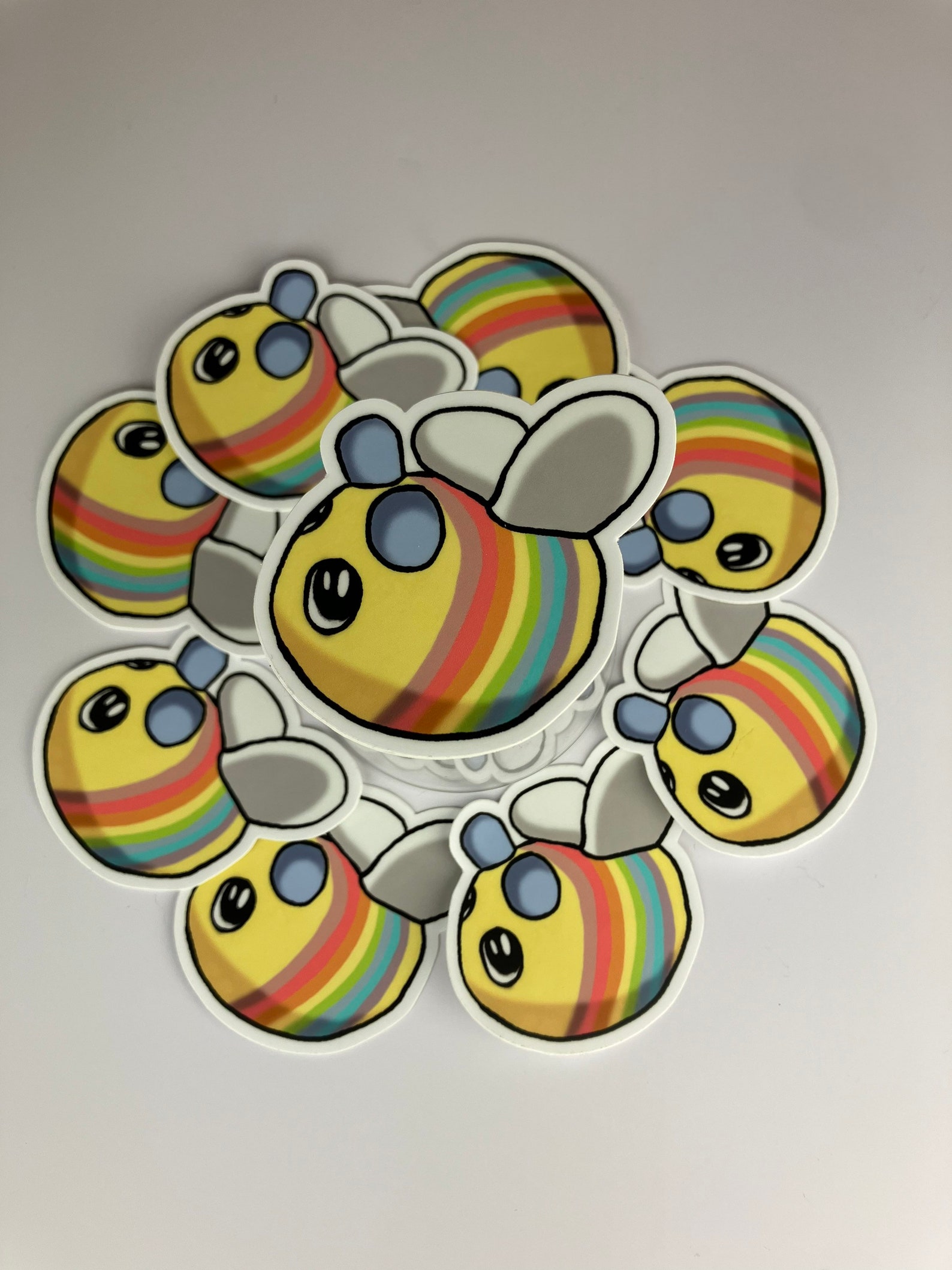 Rainbow Bee Sticker /vinyl Bee Sticker/ Laptop Sticker/ Waterproof ...