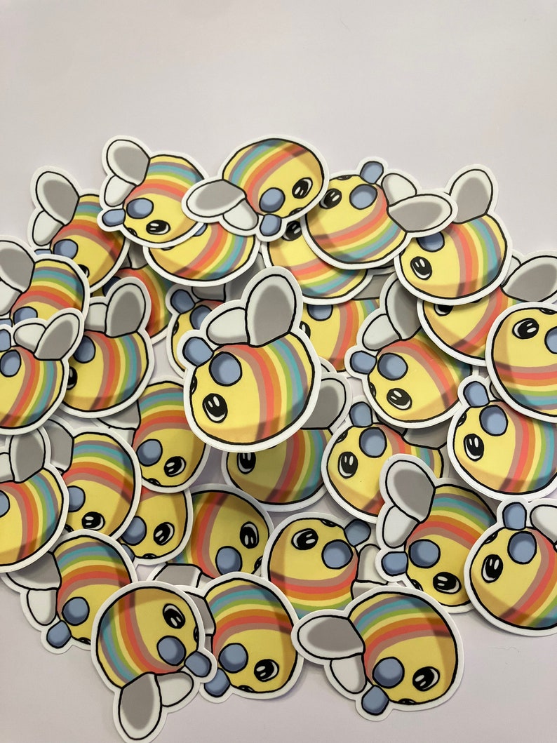 Rainbow Bee Sticker /vinyl Bee Sticker/ Laptop Sticker/ Waterproof ...