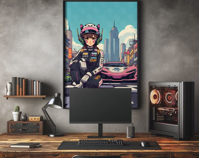 D.va Poster, Overwatch Print, D.va Print Gaming Wall Art,video Game ...