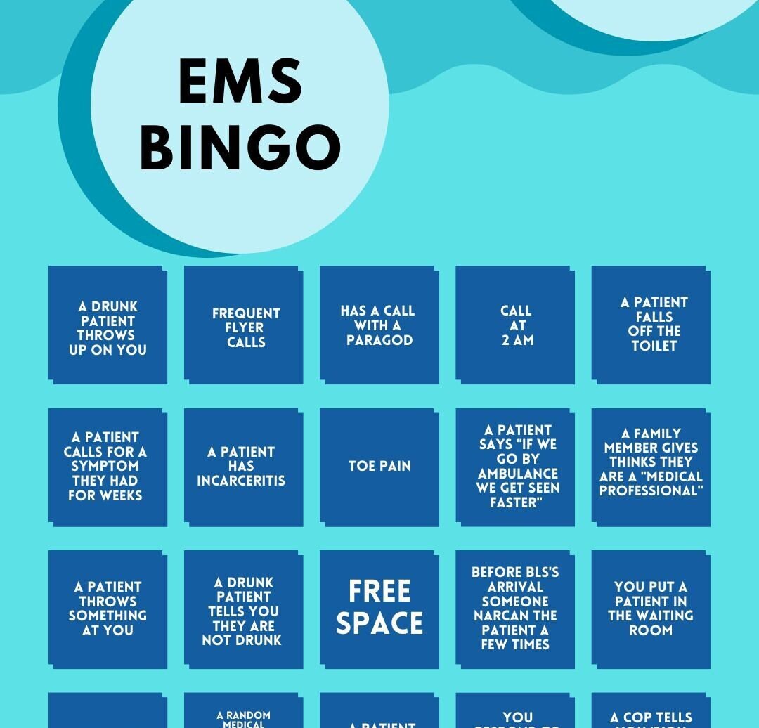 EMS Bingo, EMT, Wacker, Fun Games, Bingo, Printable - Etsy