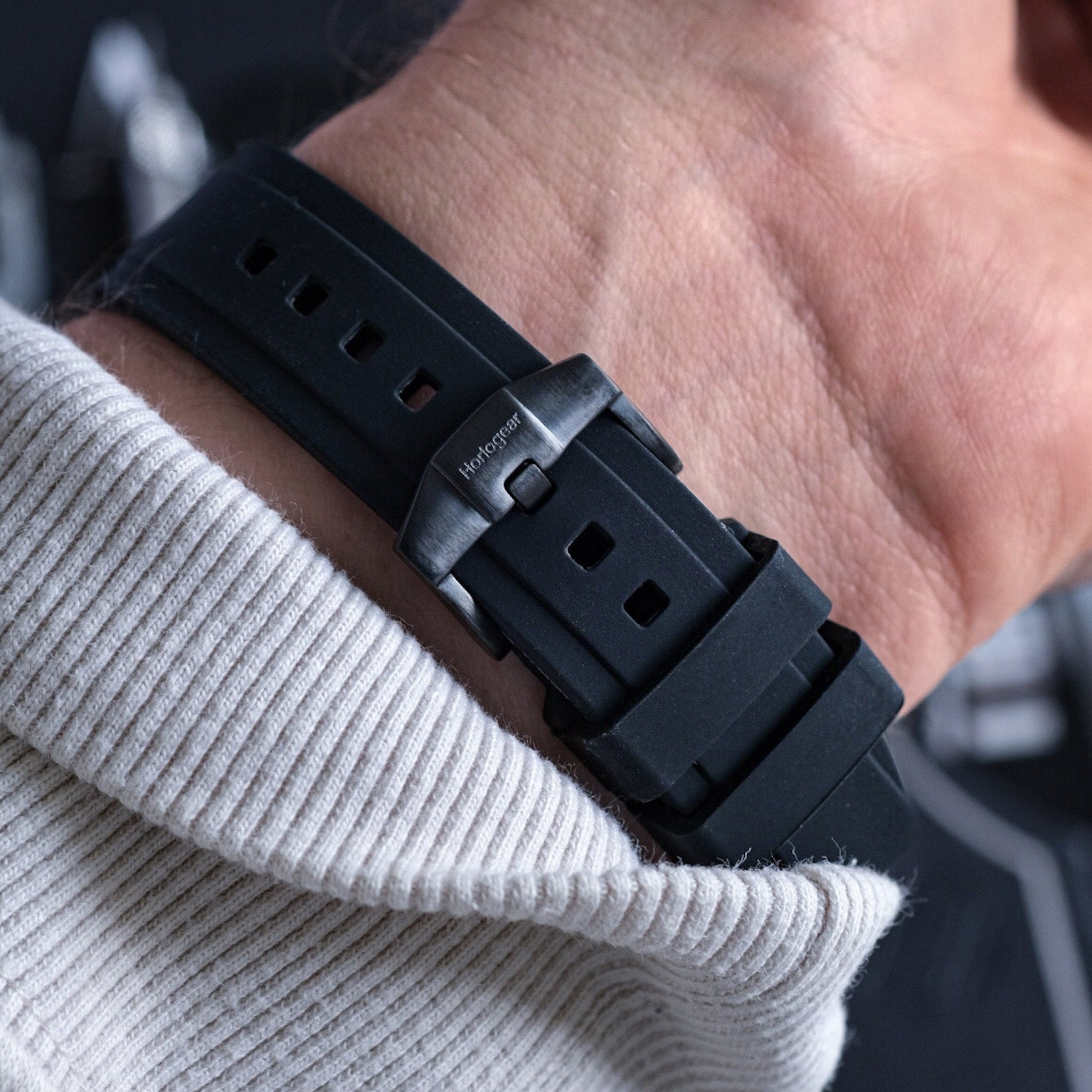HORLOGEAR (rich Black) Luxury Rubber Watch Strap Band for Swatch ...