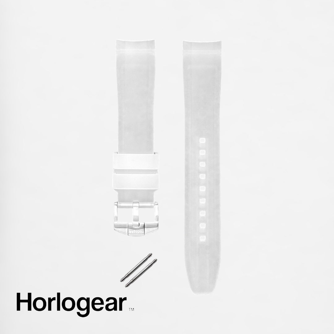 HORLOGEAR (arctic Frost - Clear) Luxury Rubber Watch Strap Band for ...