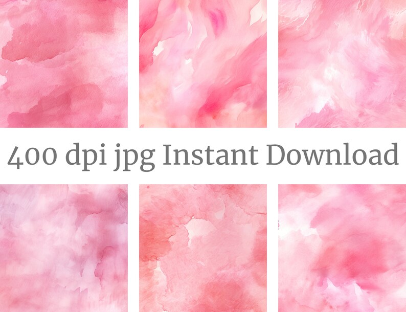 Blush Pink Watercolor Seamless Digital Paper Pack Printable Scrapbook ...