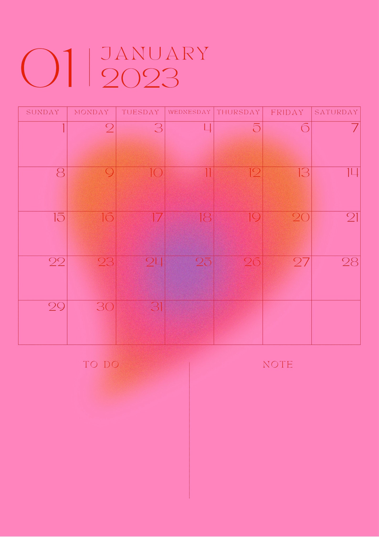 Heart Aura Calendar - Etsy