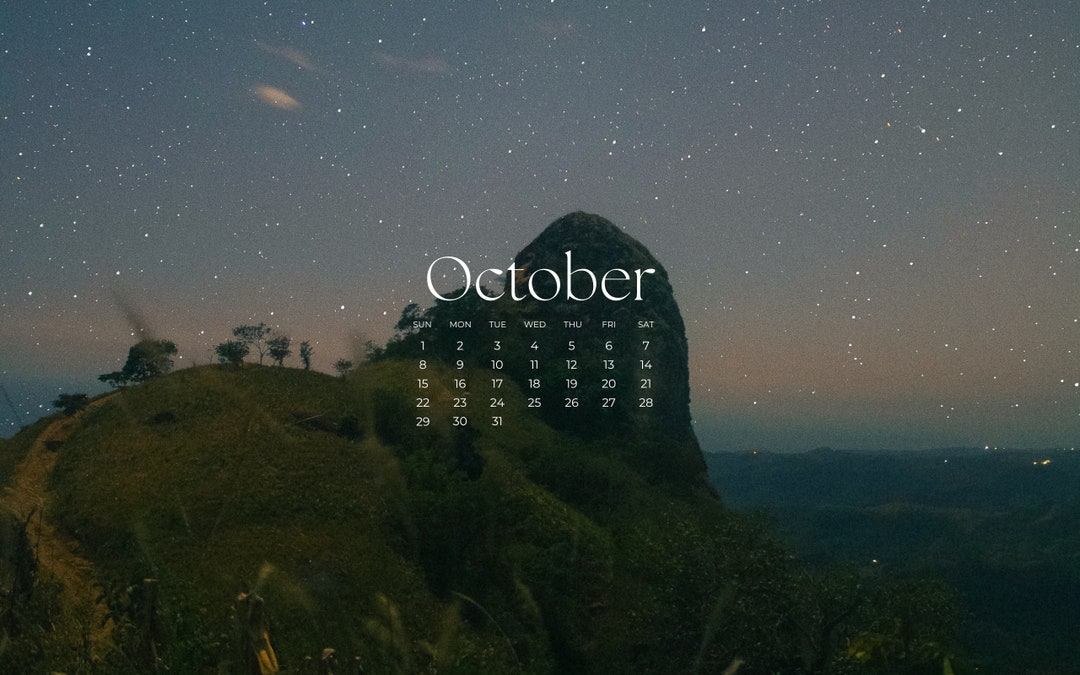October Dusk Calendar Wallpaper laptop - Etsy