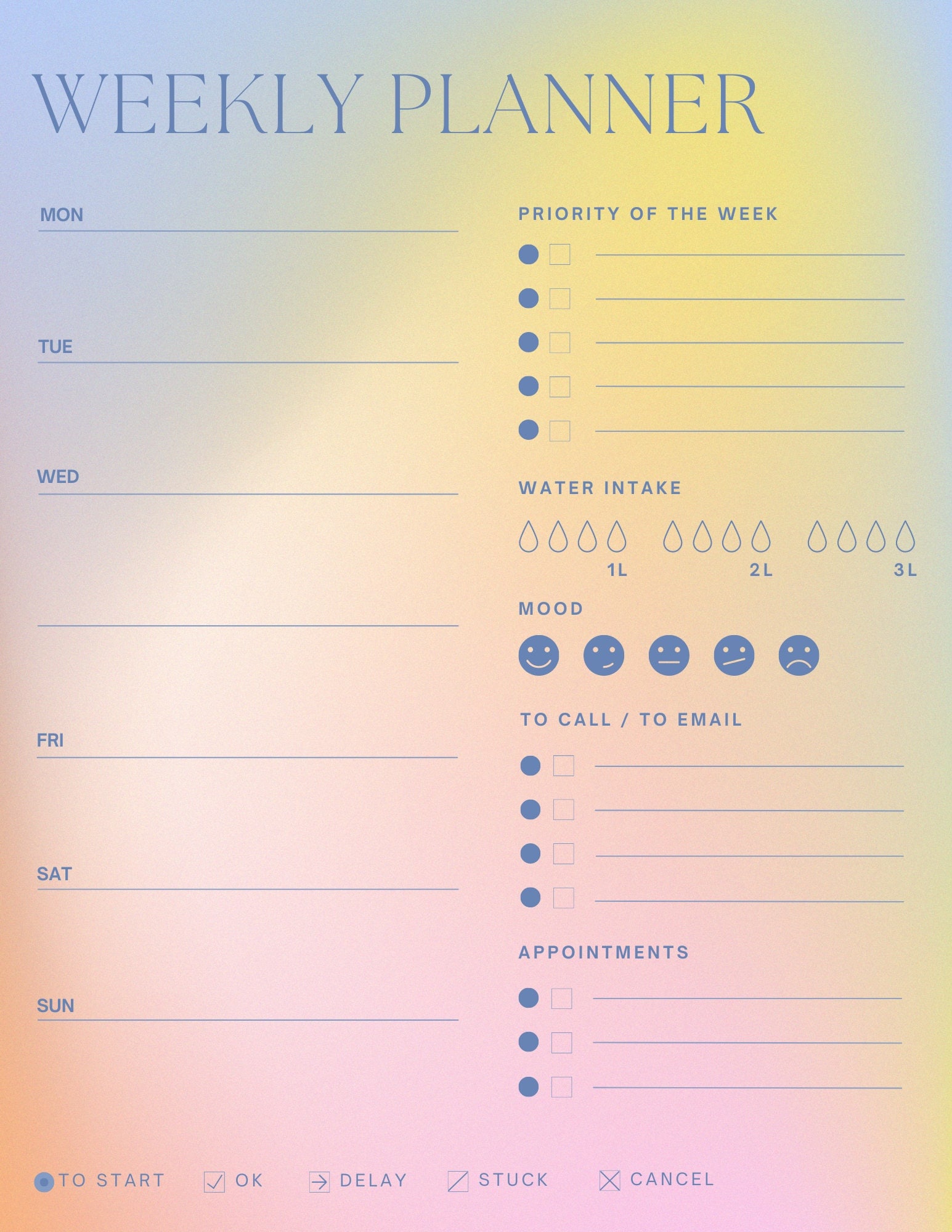 Spring Aura Weekly Planner - Etsy