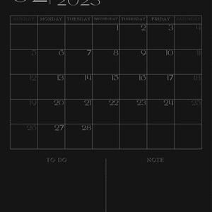 Black Sleek Calendar - Etsy