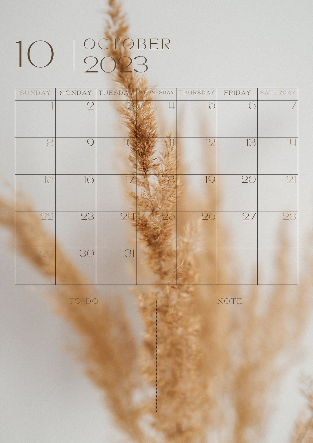 Neutral Boho Calendar - Etsy