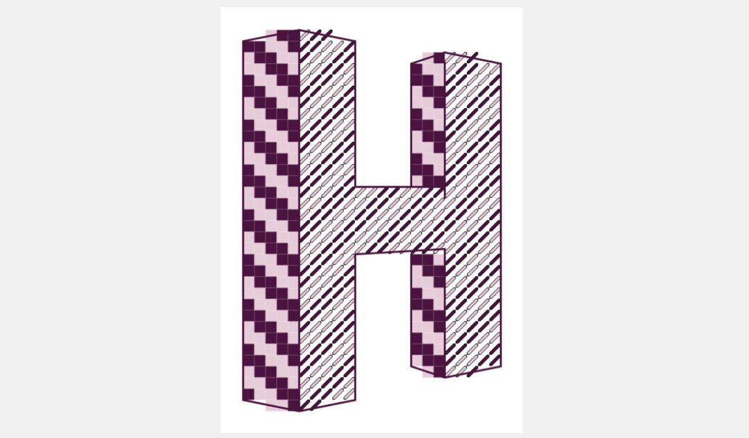 3D Capital H - Etsy