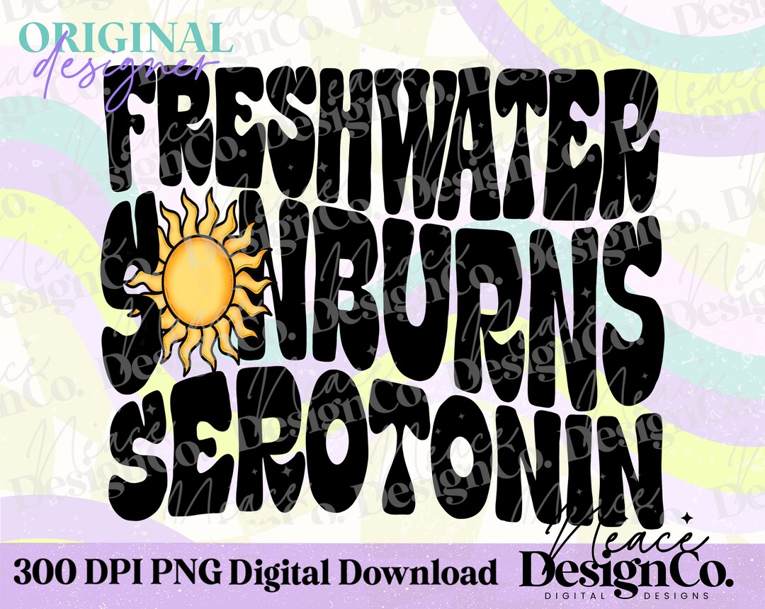 Freshwater Sunburn Serotonin Color Digital PNG, Sun Png, Summer Png ...