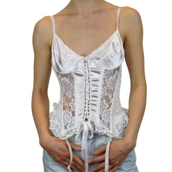 Vintage White Lace Corset Gem