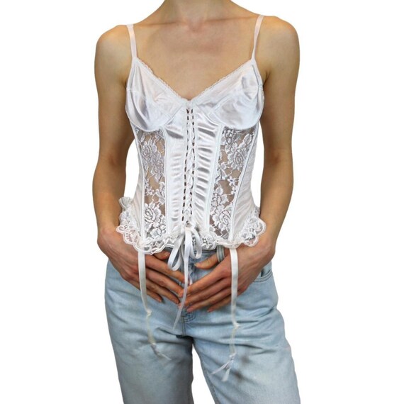 Vintage White Lace Corset Gem