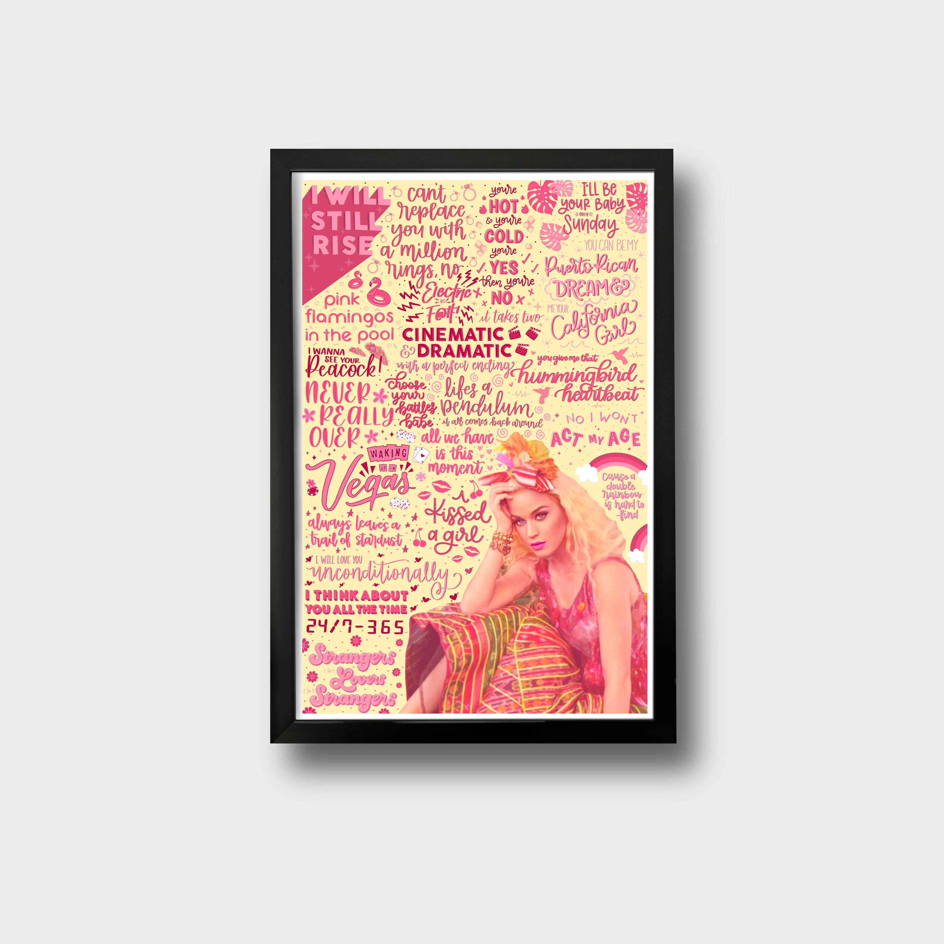 Katy Perry Lyric Art Poster - Variation 2 - Etsy