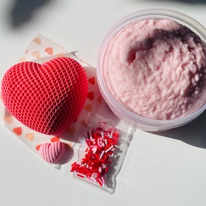 Netted Heart DIY Slime Kit Snowfizz Slime Butter Fizz Slime Crunchy ...