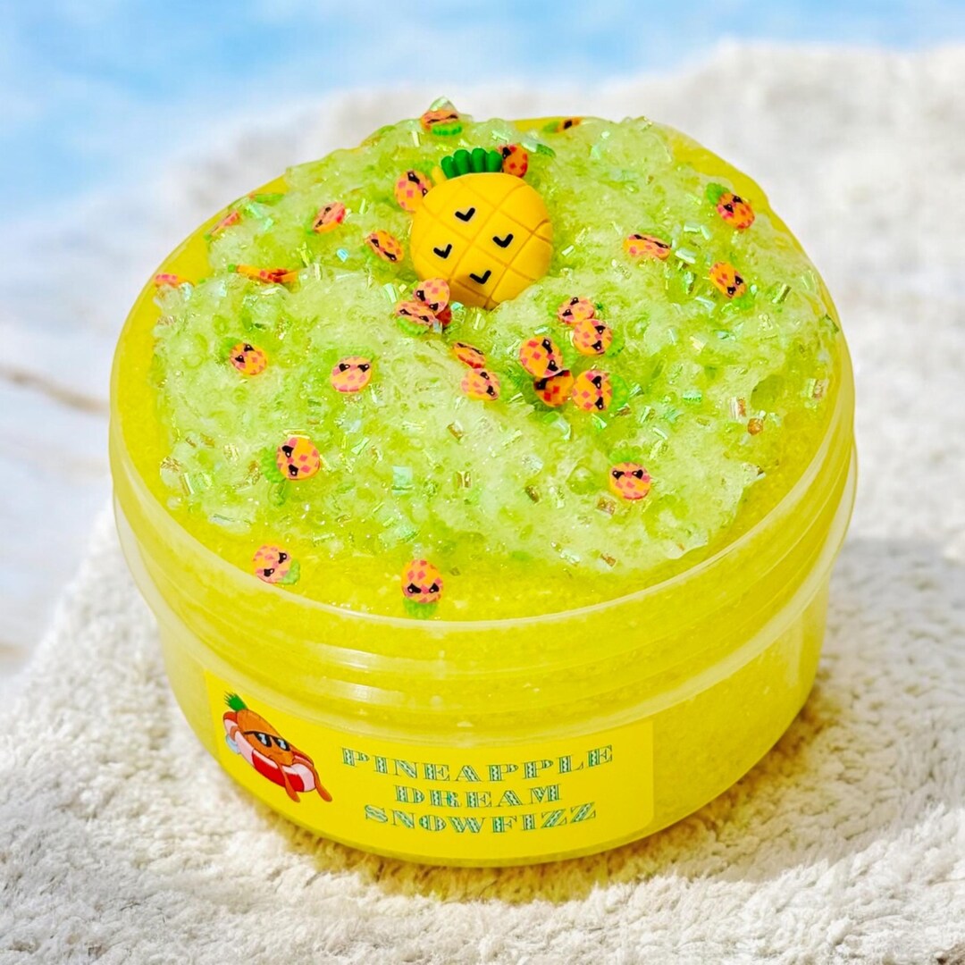 Pineapple Snowfizz Slime Bingsu Slime Crunchy Slime for Relaxation ...